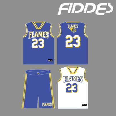 Basketball Uniform, Flames Game Uniform with Reversible Singlet ...