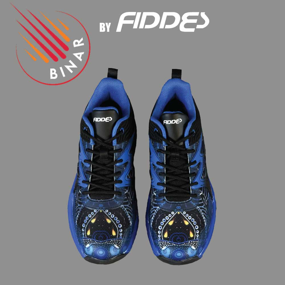 Kids Shoes - Binar Black/Blue - Fiddes Direct