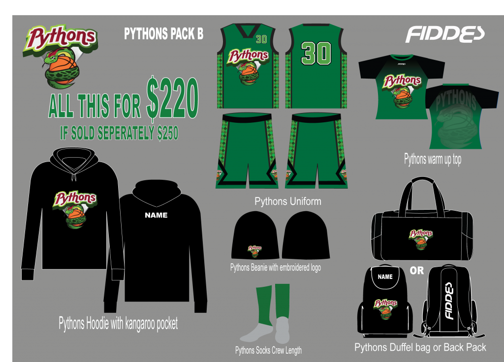 Basketball Uniform, Pythons – Fiddes Direct