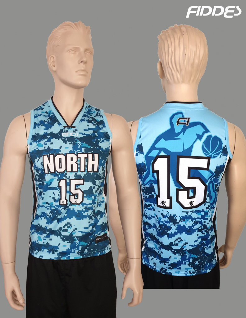 “North”, Basketball Singlet, Game Singlet, Dark Blue – Fiddes Direct
