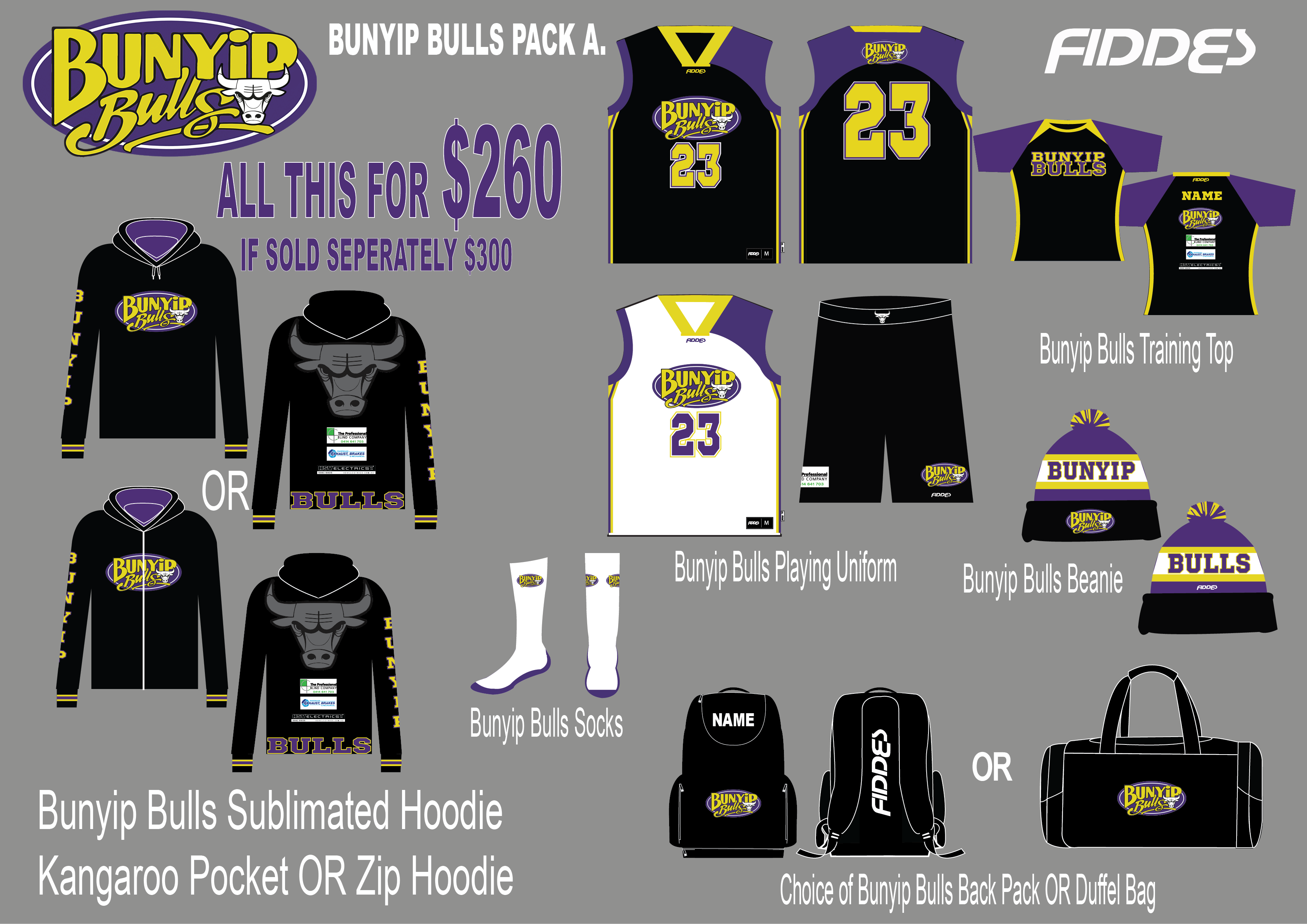 Bunyip Bulls Pack A – Fiddes Direct