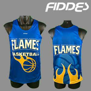 Basketball Singlet, Flames Reversible Training Singlet - Fiddes Direct